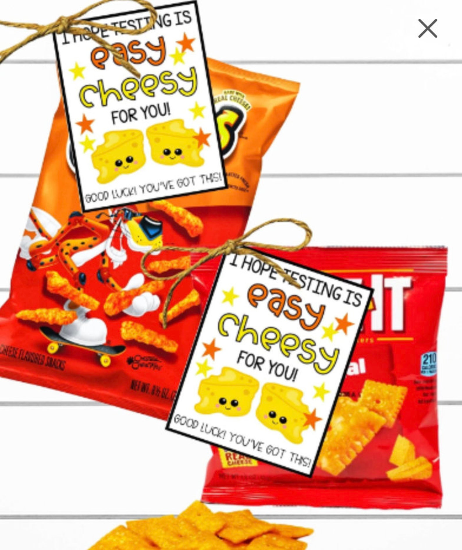 Cheesy Testing Day Gift Tags: Printable Snack Tags (digital Download ...