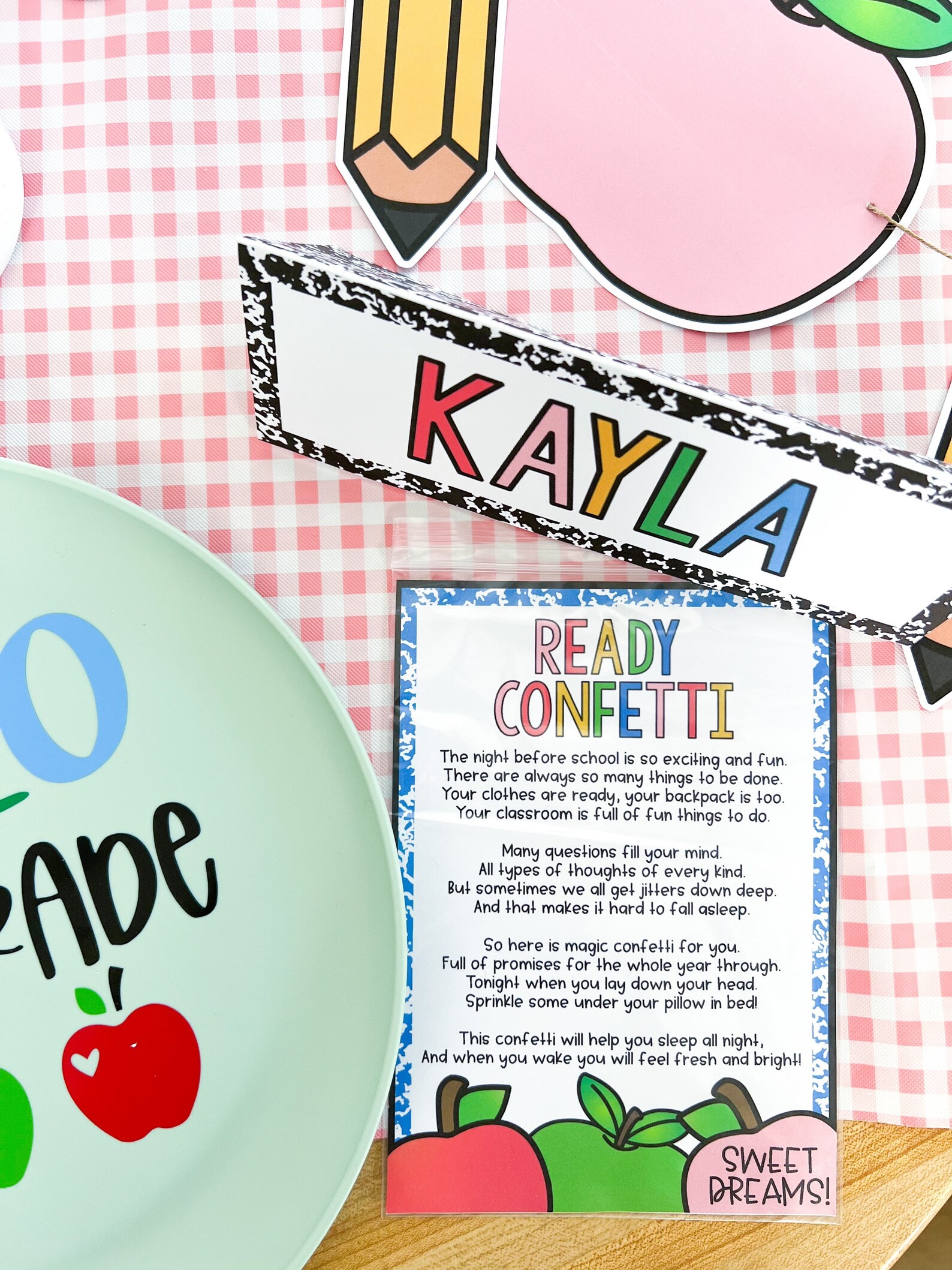 Ready Confetti Gift Tag: Night Before School Poem (digital Download) - Etsy