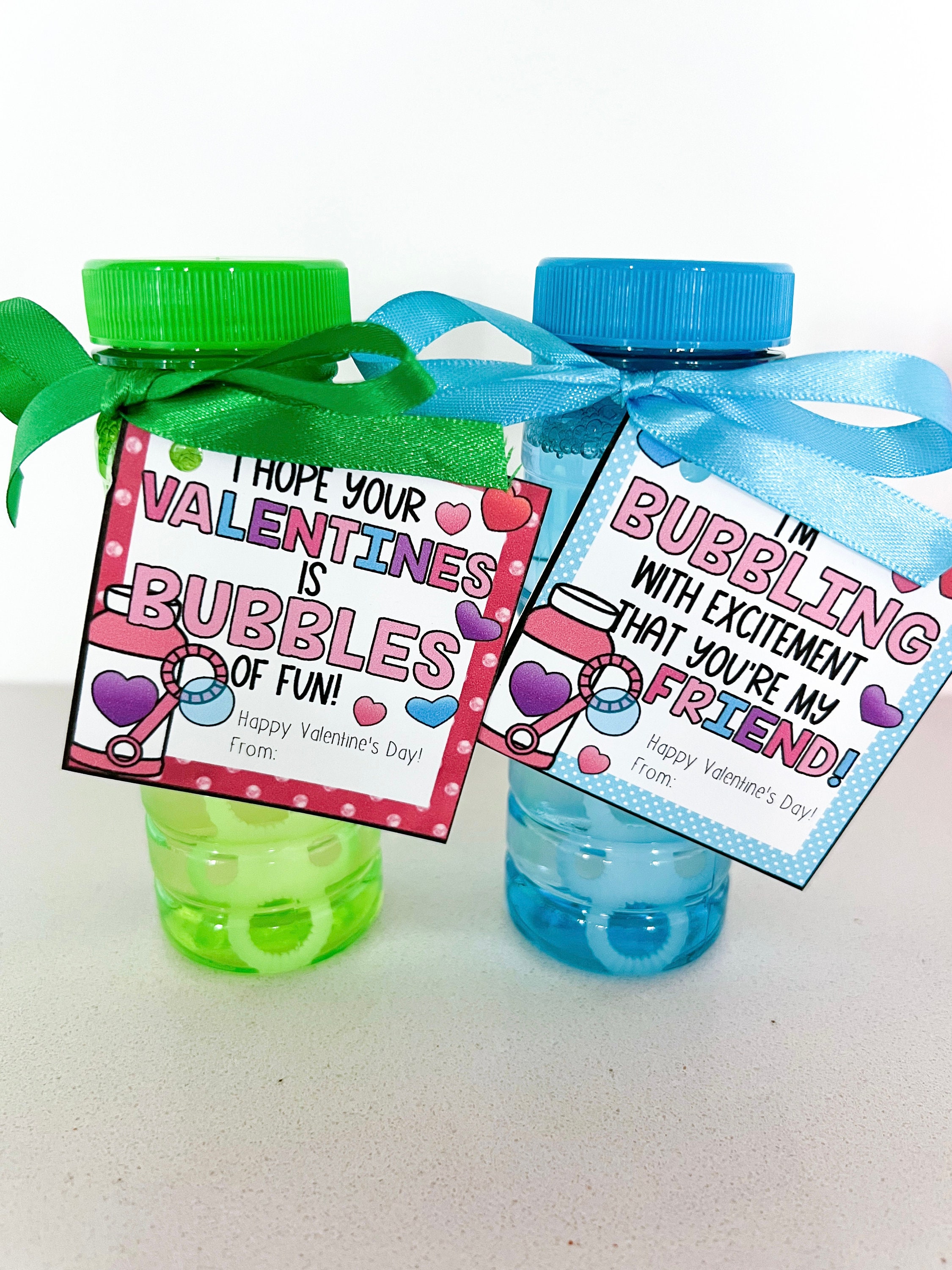 Valentine Bubbles Gift Tag: Printable Class Exchange (digital Download ...