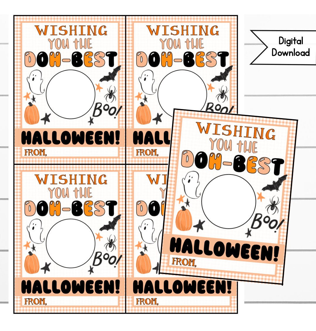 Halloween Playdoh Gift Tag: Printable Class Exchange (digital Download ...