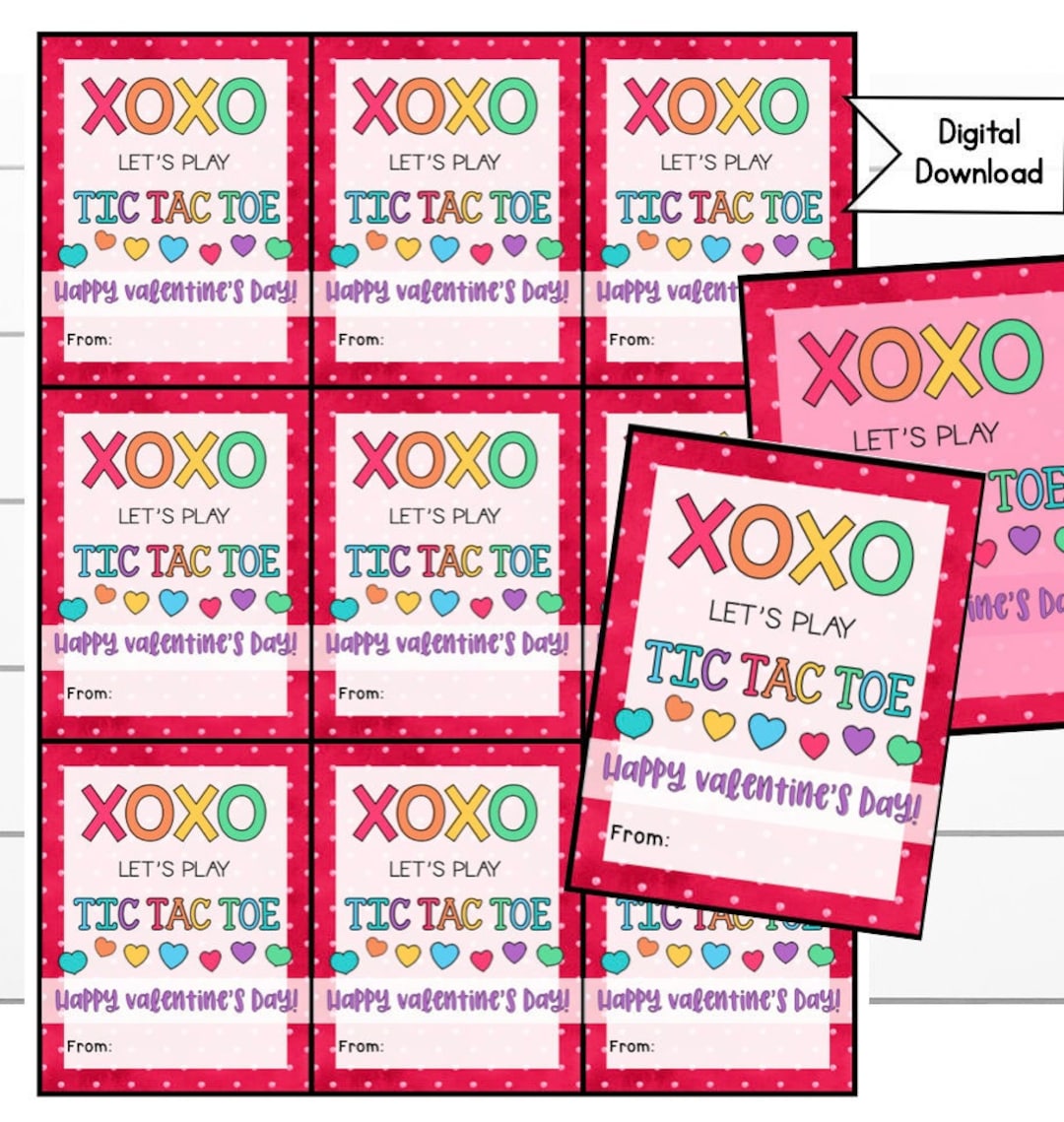Valentine Tic Tac Toe Printable Gift Tag (digital Download) - Etsy