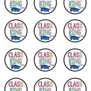 PRINTED Class Ring 2 Stickers Kindergarten Graduation, Pre-k Graduation ...
