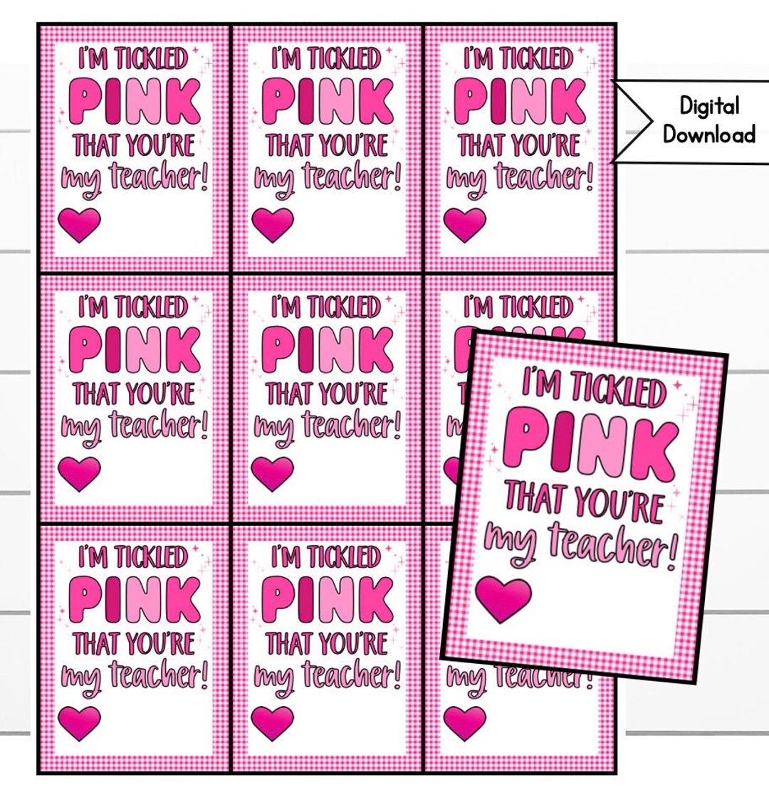 Teacher Appreciation I'm Tickled Pink That You Are My Teacher, Digital ...