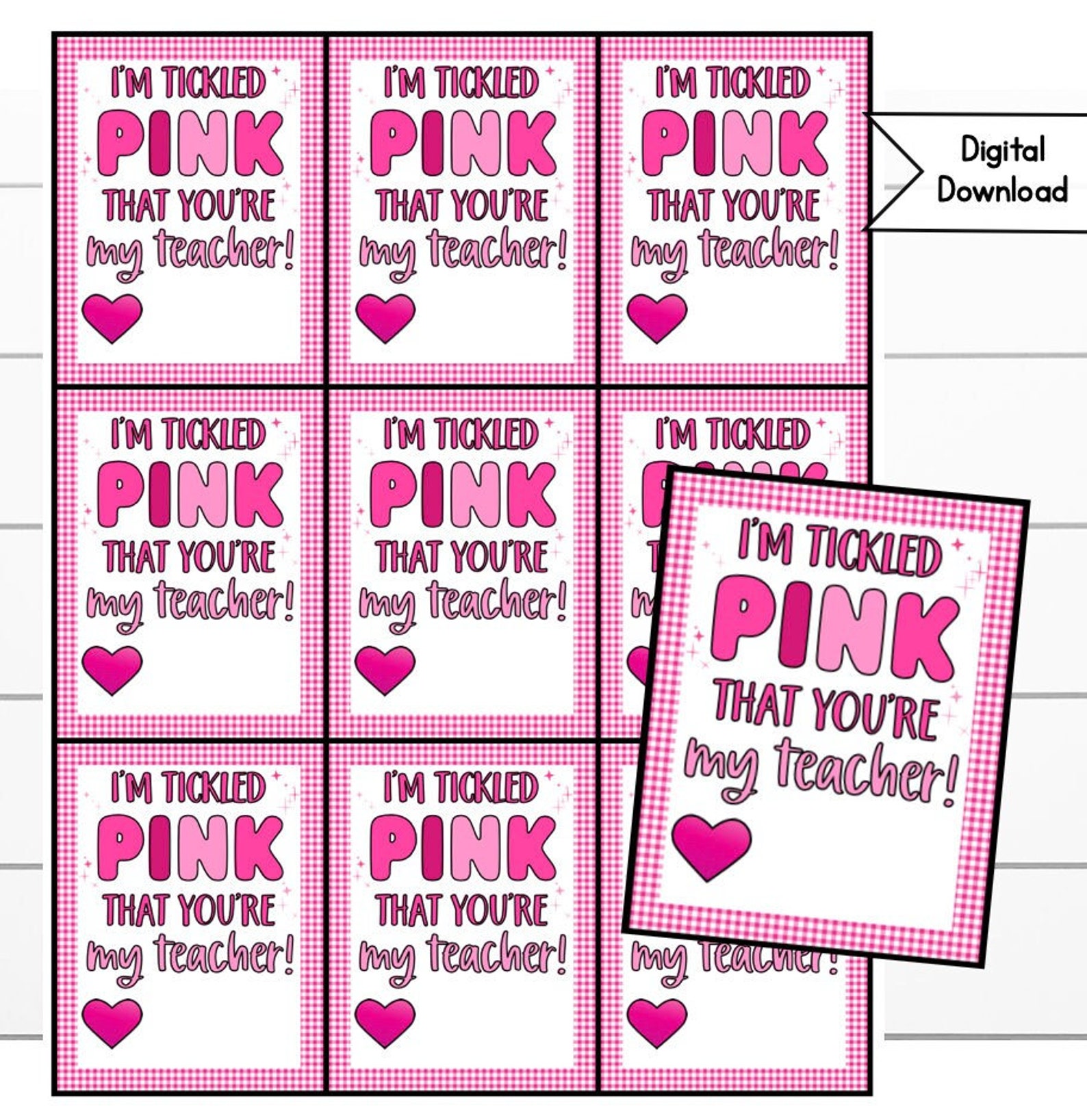 Teacher Appreciation I'm Tickled Pink That You Are My - Etsy