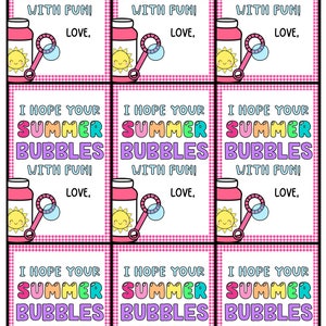 End of the Year Student Class Bubbles Summer Gift, Party Favor ...