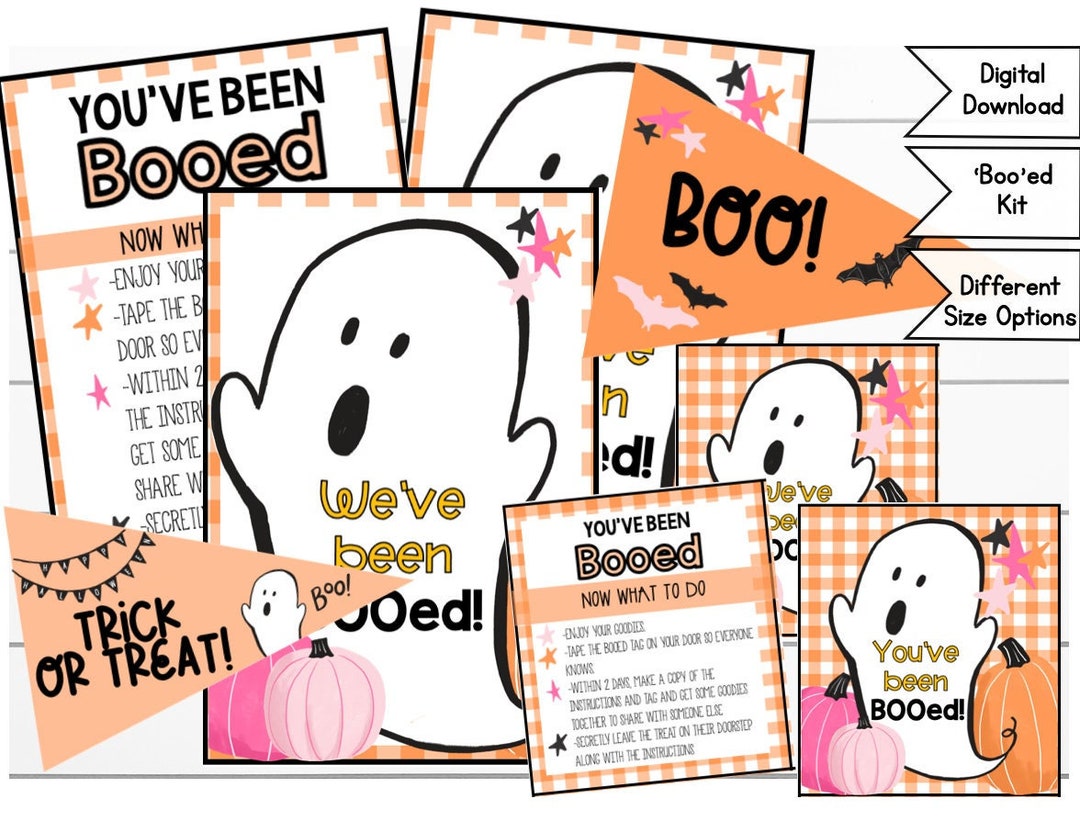 You've Been Booed Kit: Halloween Neighbor Gift Tags (digital Download ...