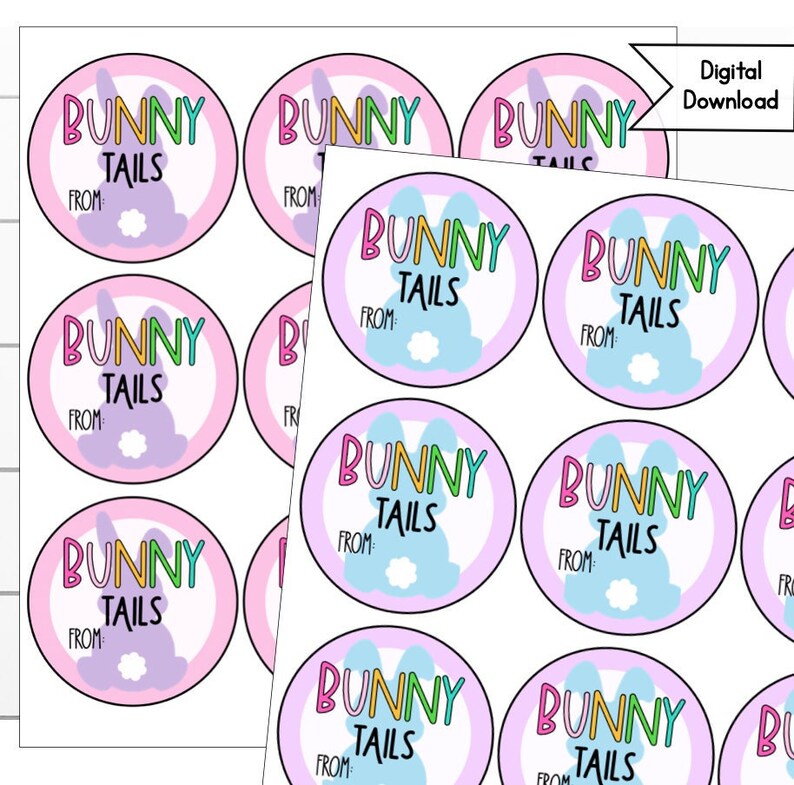 Easter Gift Tags Bunny Tails Cotton Candy Marshmallows - Etsy