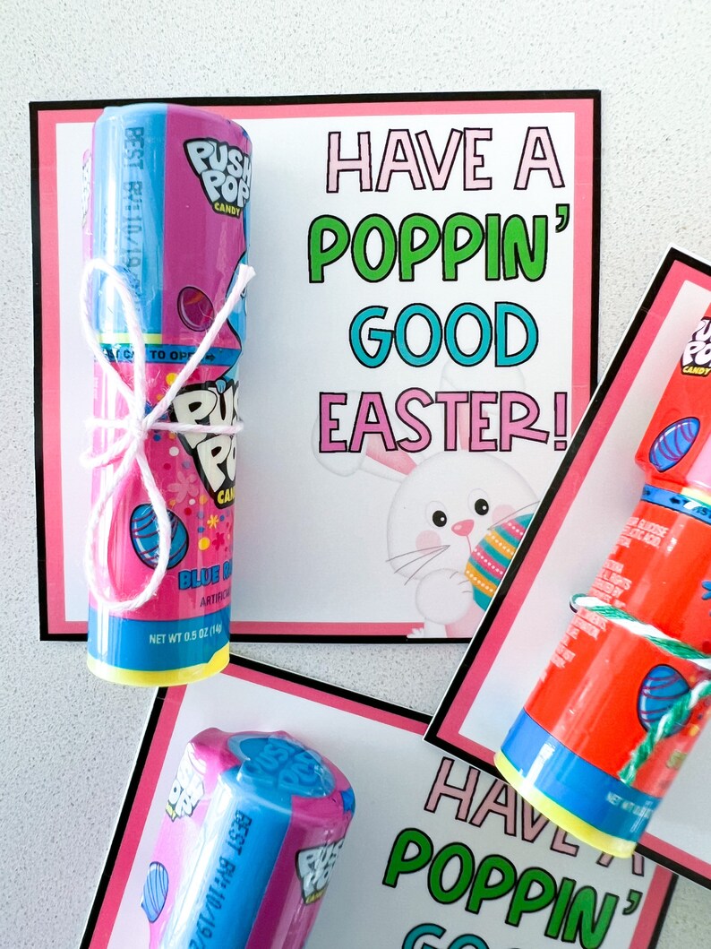 Easter Push Pop Gift Tags: Printable Party Favors (digital Download) - Etsy