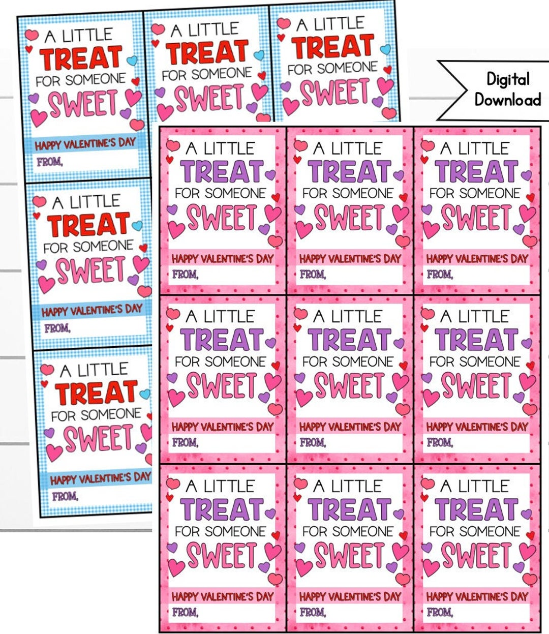 Valentine Sweet Treat Gift Tag: Teacher Student Exchange (digital ...