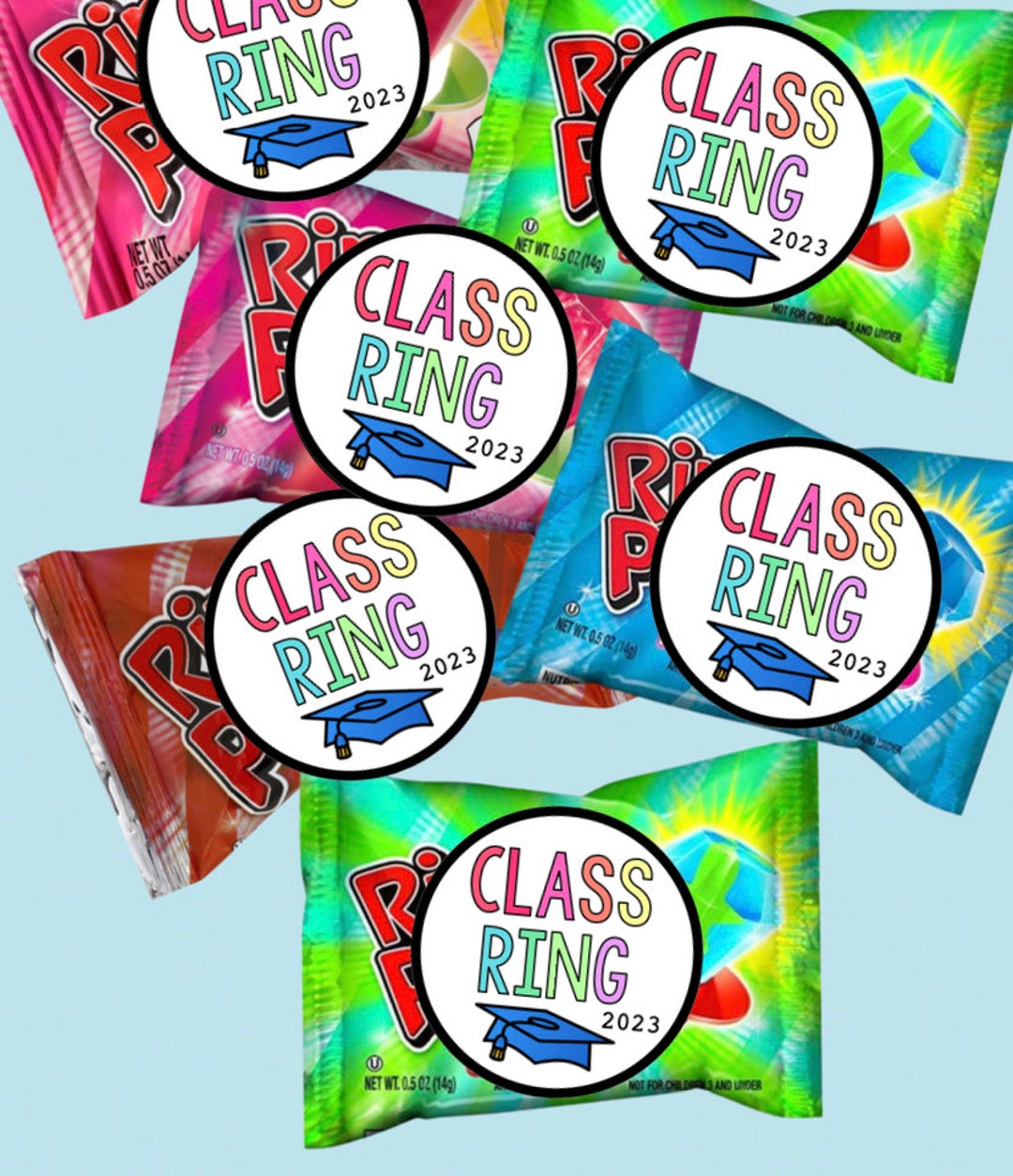PRINTED Class Ring 2 Stickers Kindergarten Graduation - Etsy