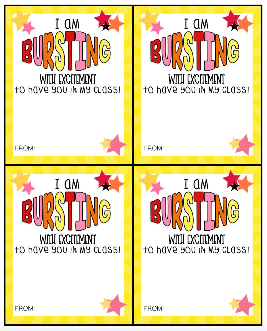 Back to School Starburst Gift Tag: Printable Student Welcome (digital ...