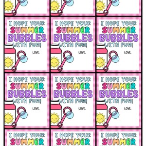 End of the Year Student Class Bubbles Summer Gift, Party Favor ...