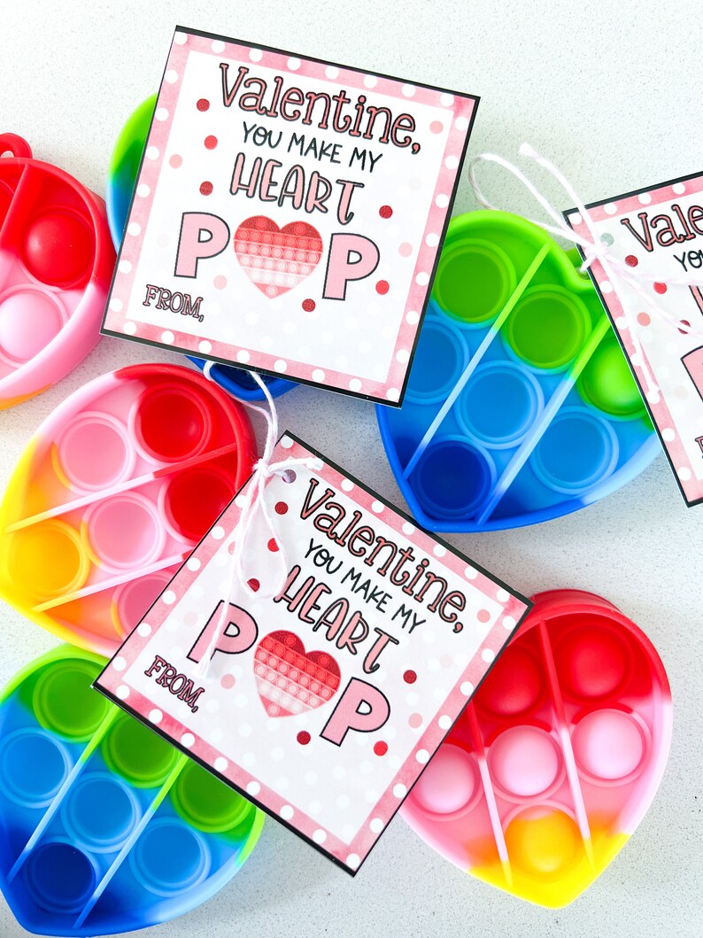 Pop It Valentine's Day Gift Tag Printable (digital Download) - Etsy