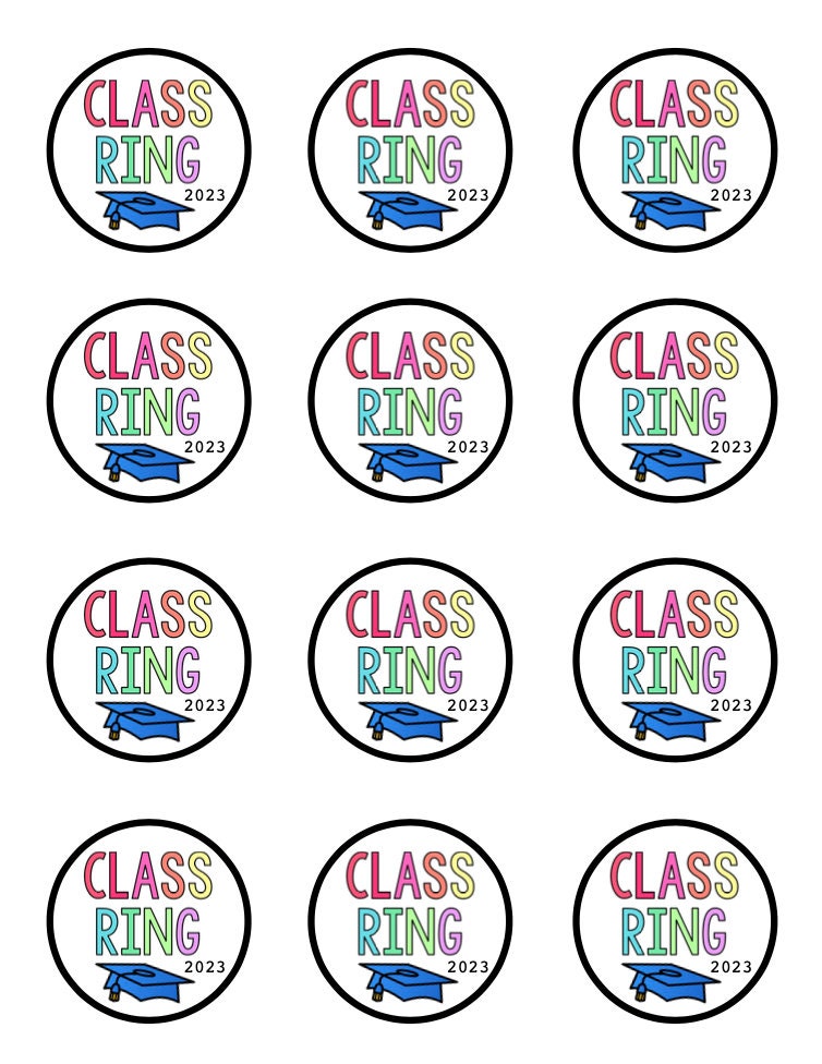 Class Ring 2 Stickers or Tags Kindergarten Graduation - Etsy