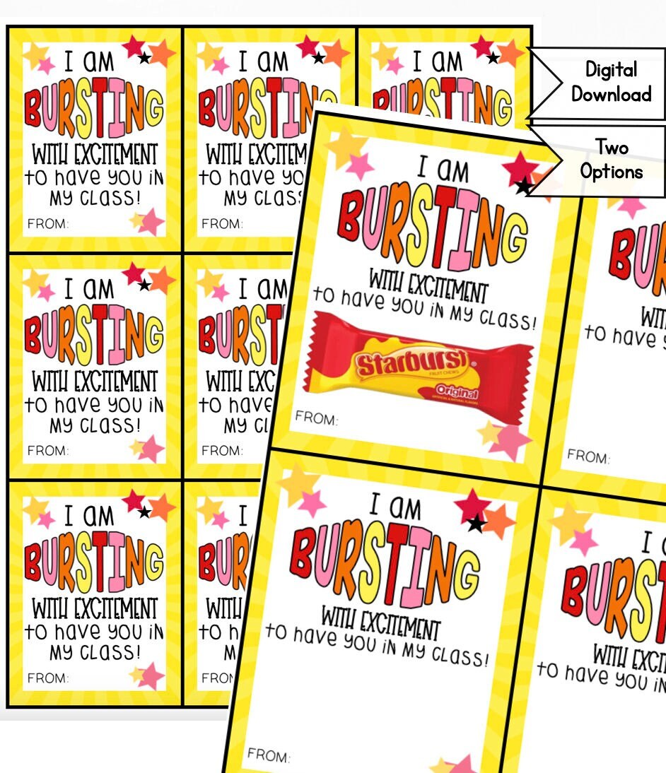 Back to School Starburst Gift Tag: Printable Student Welcome (digital ...