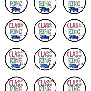 PRINTED Class Ring 2" Stickers - Kindergarten Graduation, Pre-k ...
