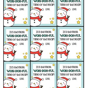 Playdoh Gift Tag, Christmas Tree, Snowman Playdough, Gift Tag, for Kids ...