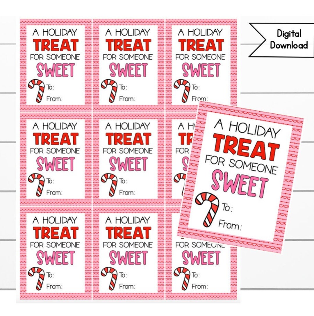Christmas Treats Tag, Candy Cane Printable, Appreciation Holiday Gift ...