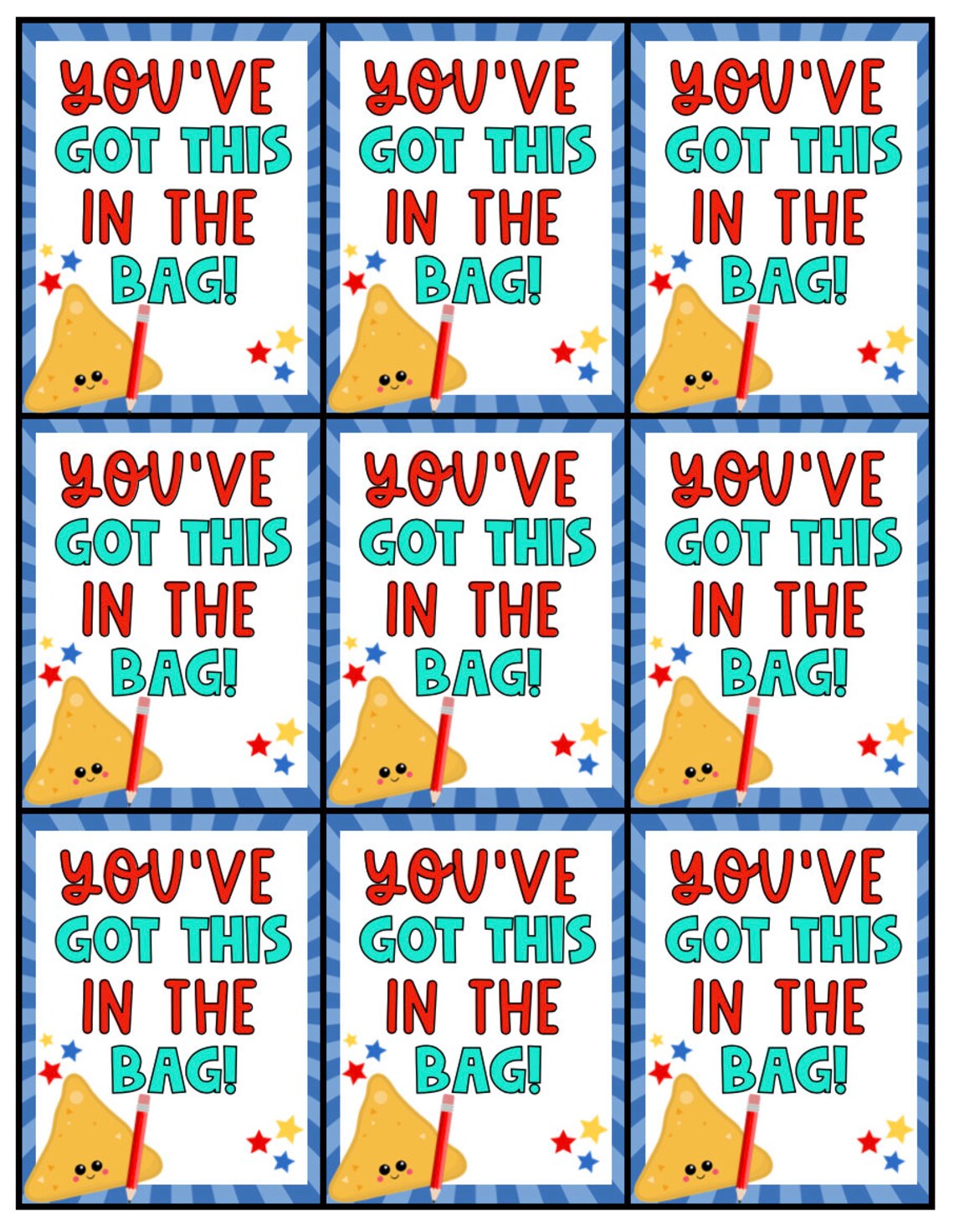 You've Got This in the Bag Testing Tag, Chips Design (digital Download ...
