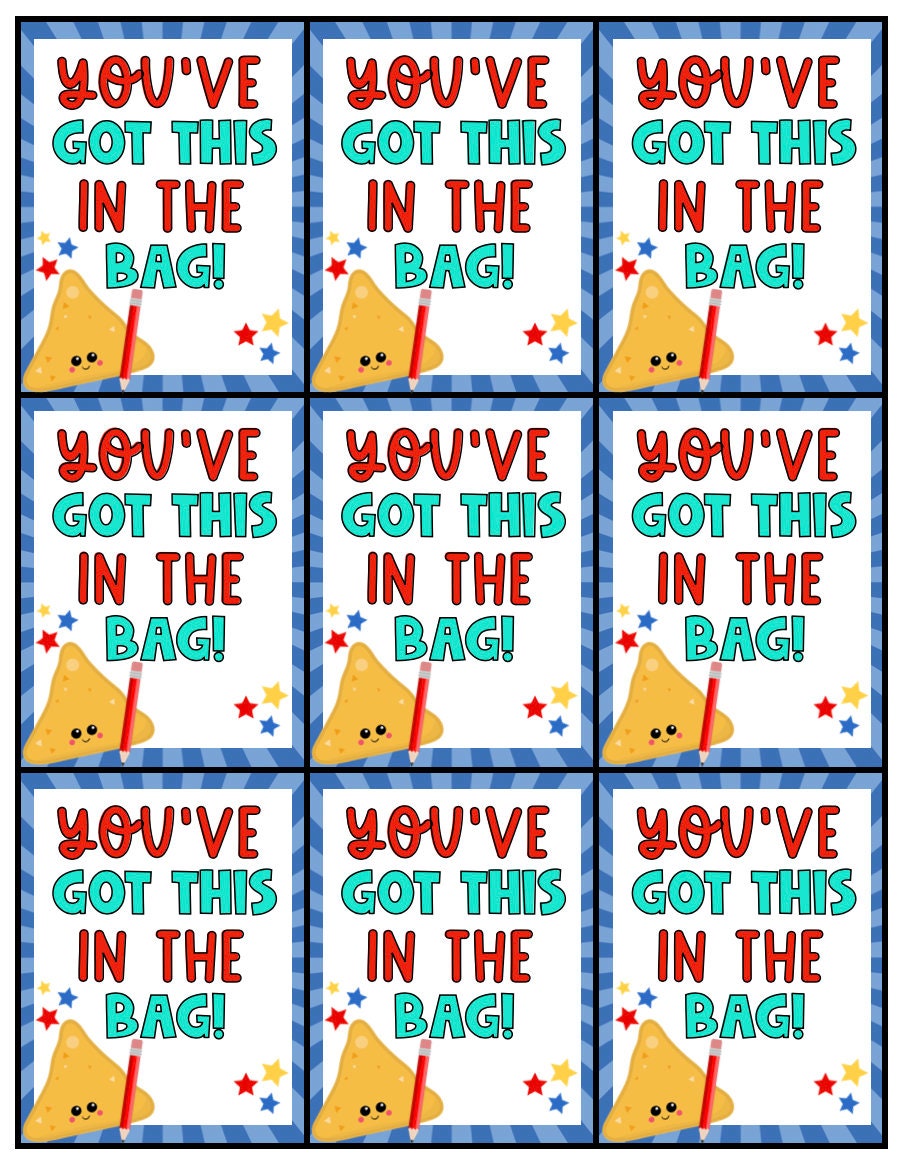 Testing Day Printable Tags You've Got This in the Bag - Etsy