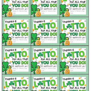 St. Patrick's Day Lotto Gift Card Holder, Appreciation Lottery ...
