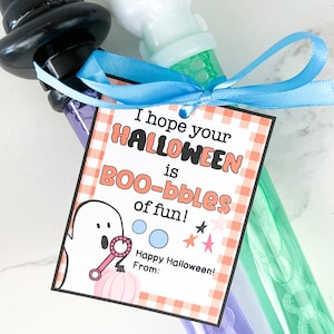 Halloween Bubbles Tag, Fall Gift for Kids, Halloween Treats, Class ...
