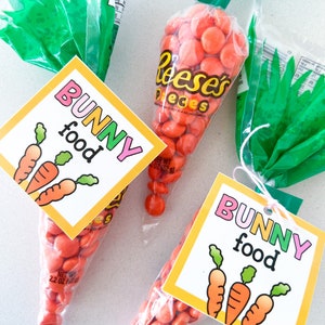 Easter Bunny Food, Treat Gift Tag, Digital Download Printable, Class ...