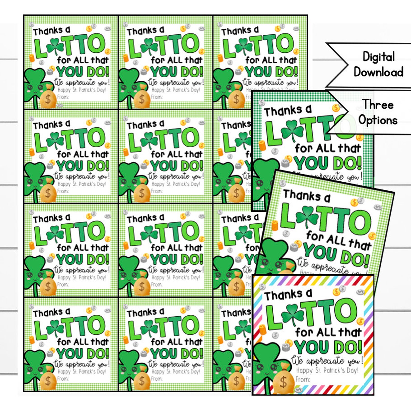 St. Patrick's Day Lotto Gift Card Holder Appreciation - Etsy