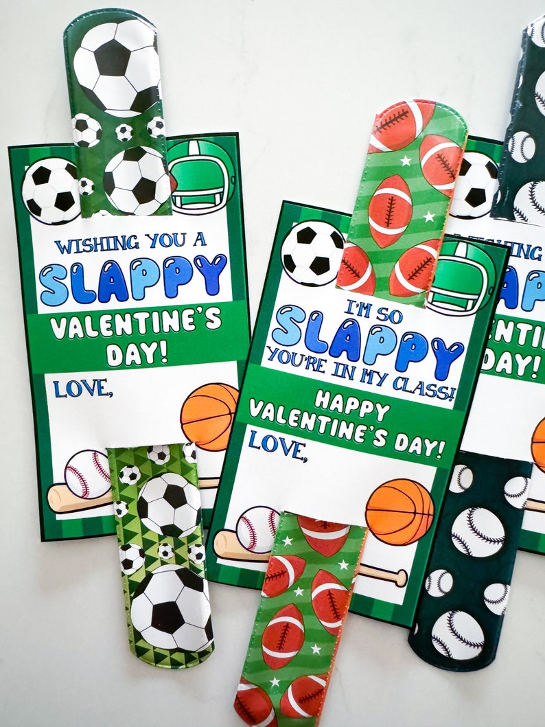 Sports Valentine Slap Bracelet: Class Gift Exchange, Non-candy - Etsy