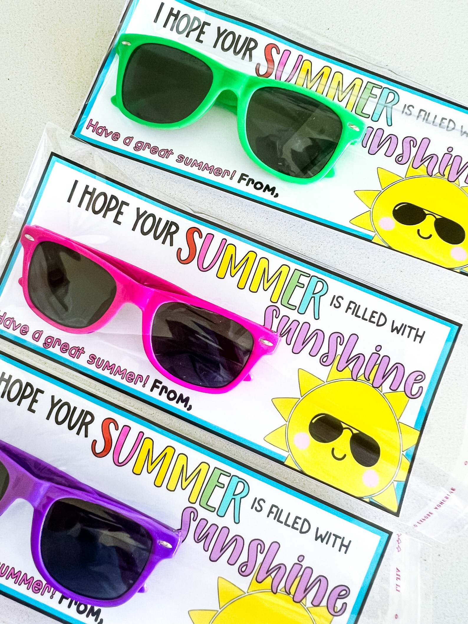 Summer Sunglasses Gift Tag: End of Year Printable (digital Download) - Etsy