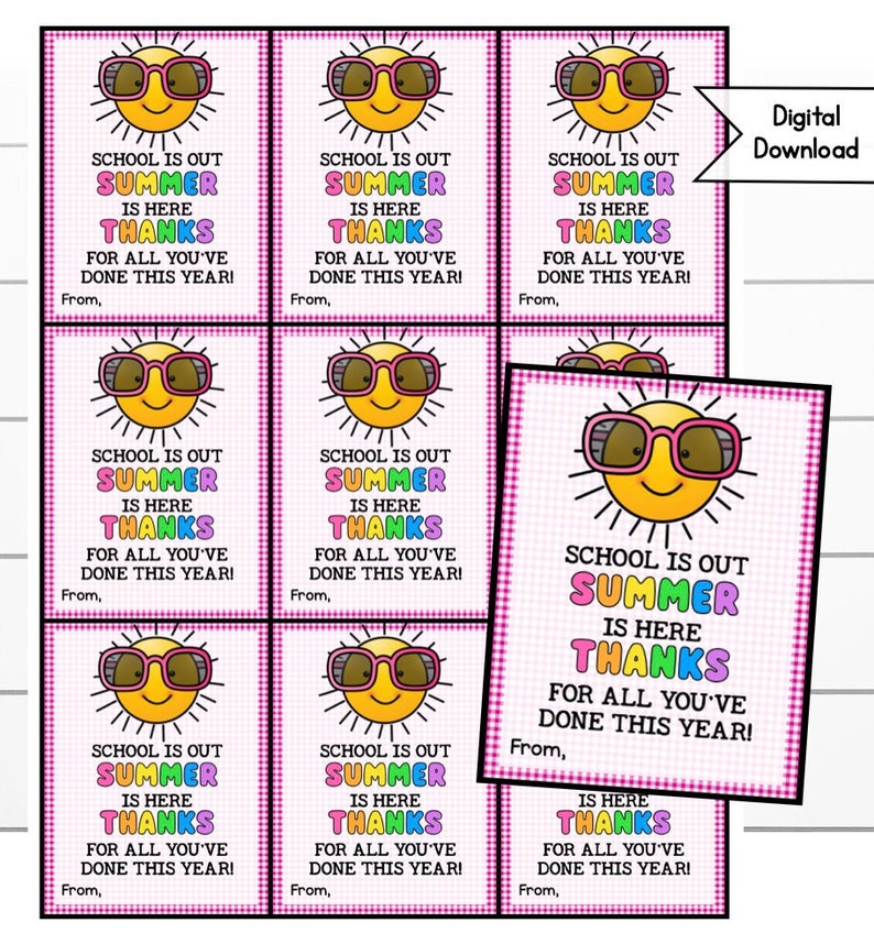 Teacher Appreciation Gift Tags, Summer Theme (digital Download) - Etsy