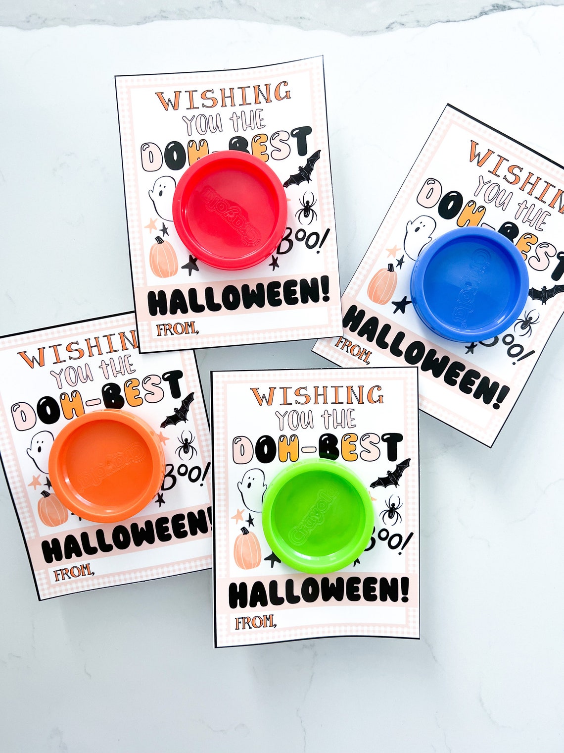 Halloween Playdoh Gift Tag: Printable Class Exchange (digital Download ...