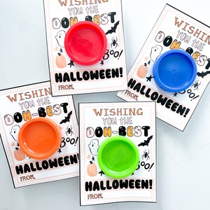 Halloween Playdoh Gift Tag: Printable Class Exchange (digital Download ...