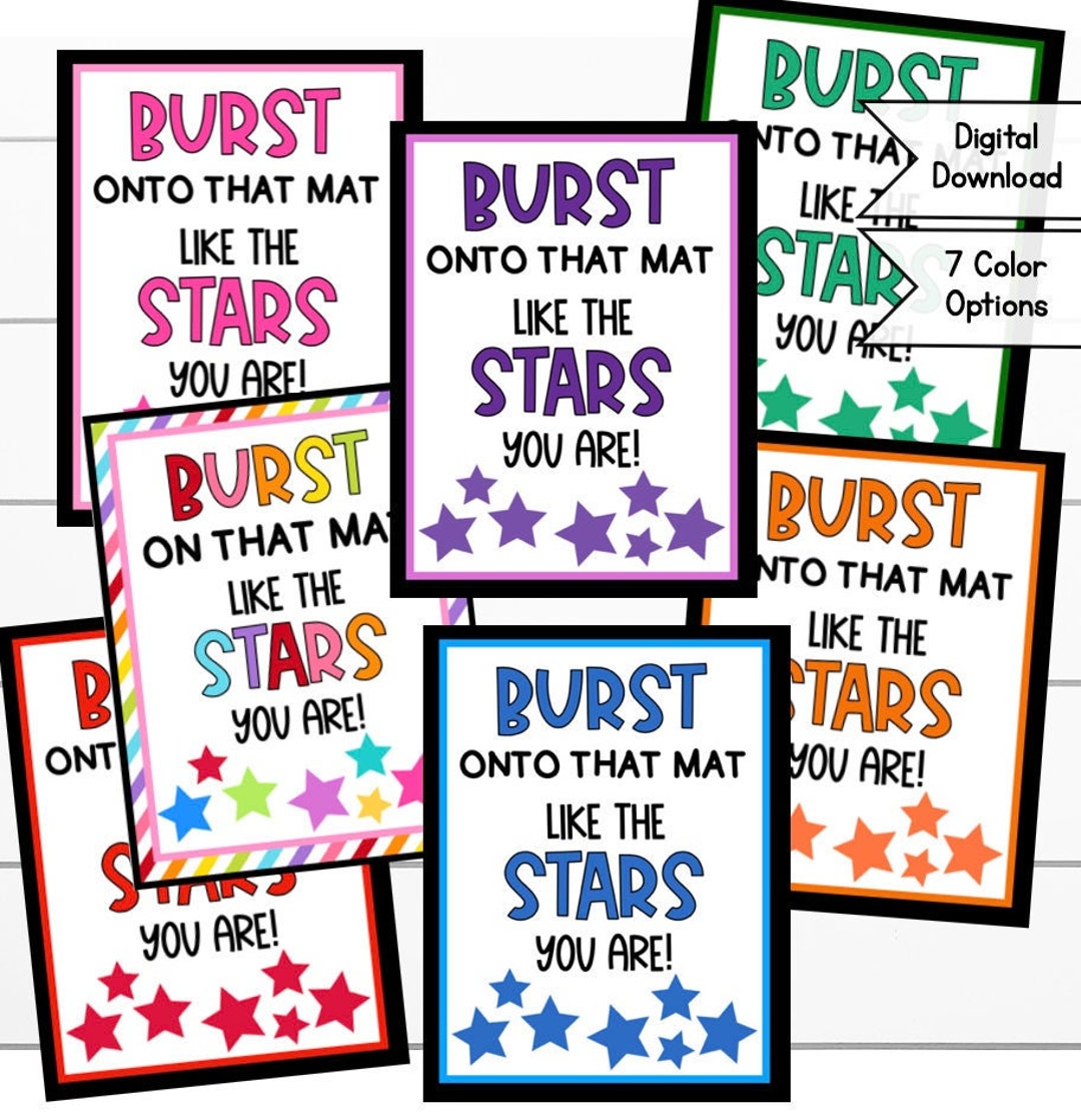 Cheer, Dance, Gymnastics Printable Tags, Starburst Digital Download ...