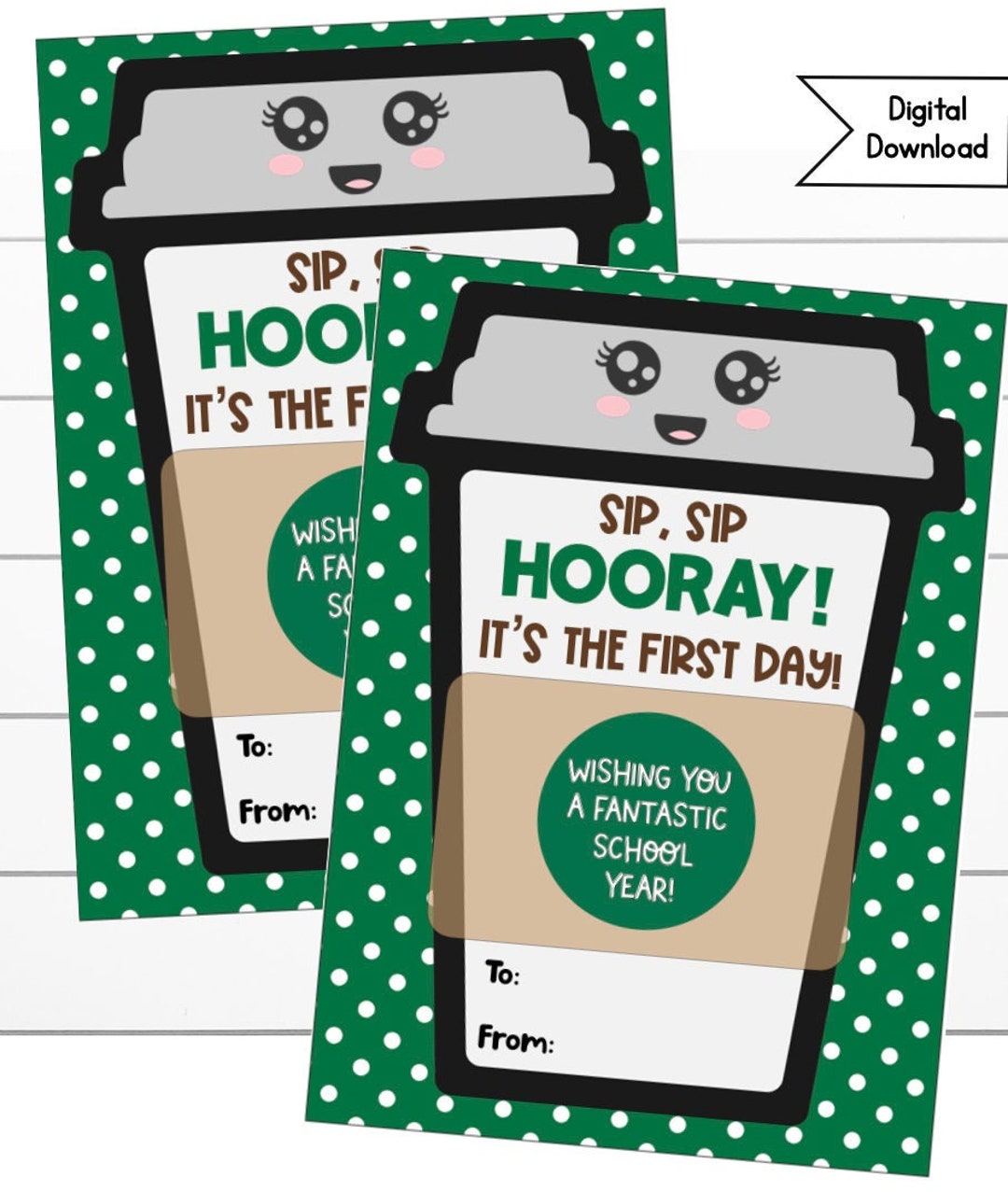 Teacher Coffee Gift Card Holder: Back to School Printable (digital ...