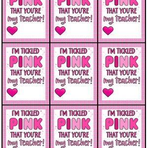 Teacher Appreciation I'm Tickled Pink That You Are My Teacher, Digital ...