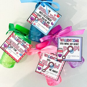 Valentine Bubbles Class Gift, Valentine Printable, Preschool Gift ...