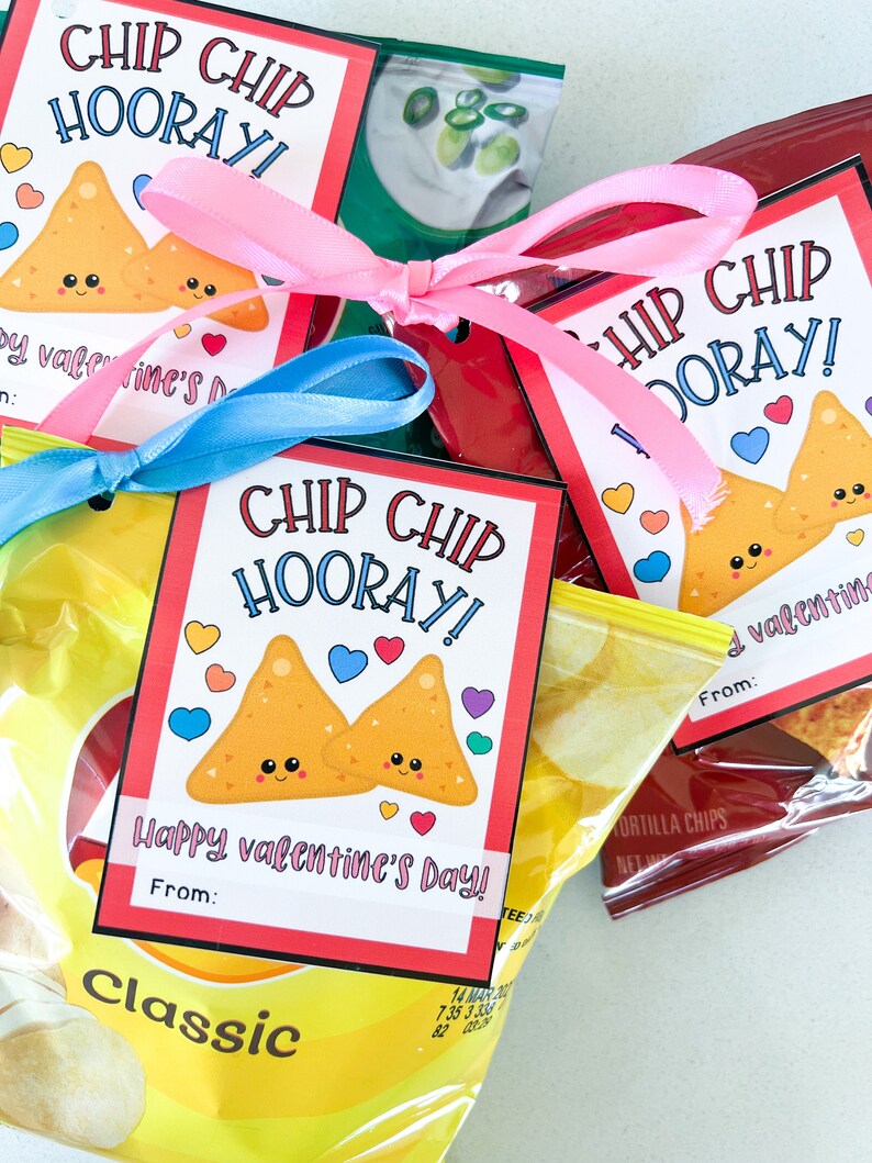 Valentine Chips Gift Tag: Printable Classroom Exchange (digital ...