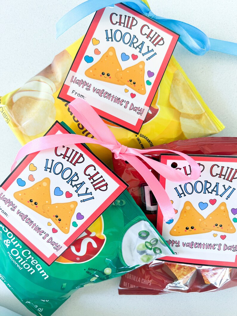 Valentine Chips Gift Tag: Printable Classroom Exchange (digital ...