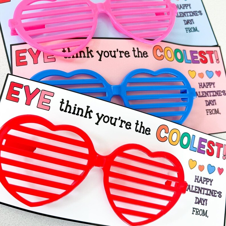 Assembled Heart Sunglasses Valentine: Class Gift Exchange - Etsy