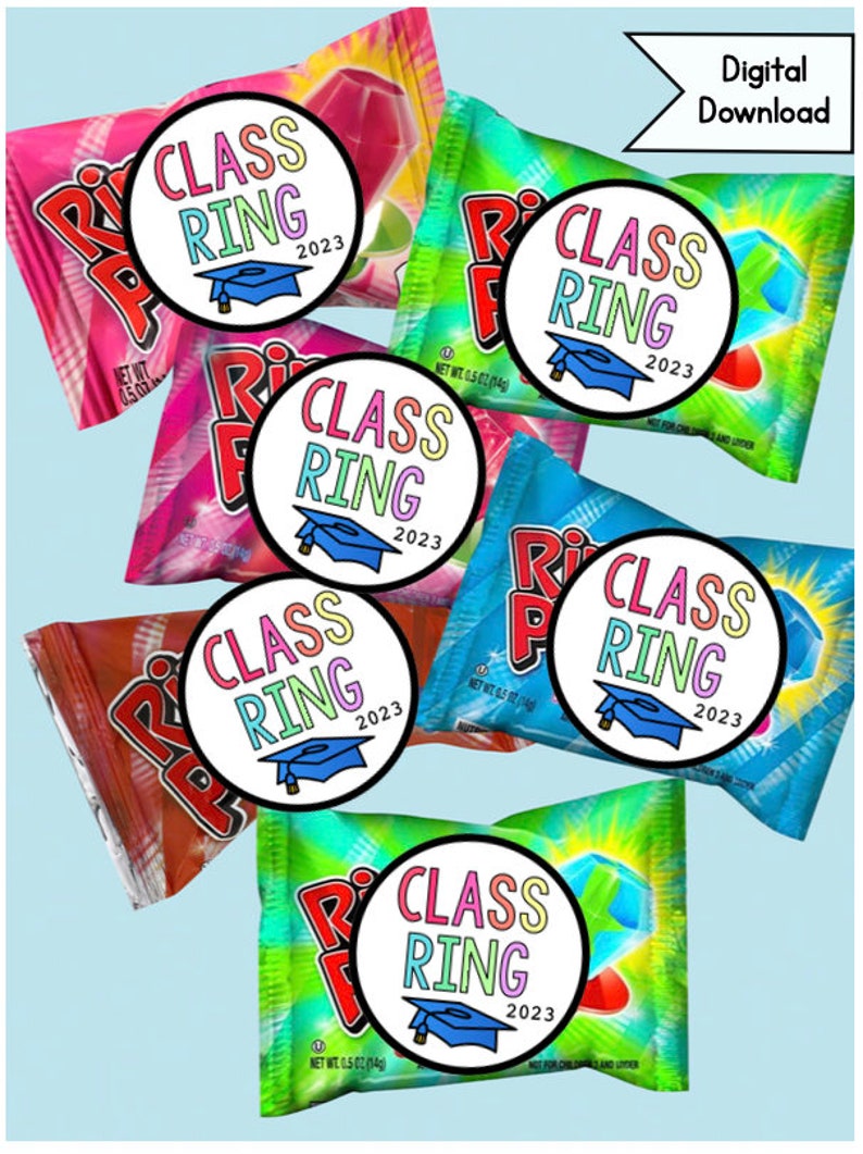 Class Ring 2 Stickers or Tags Kindergarten Graduation - Etsy