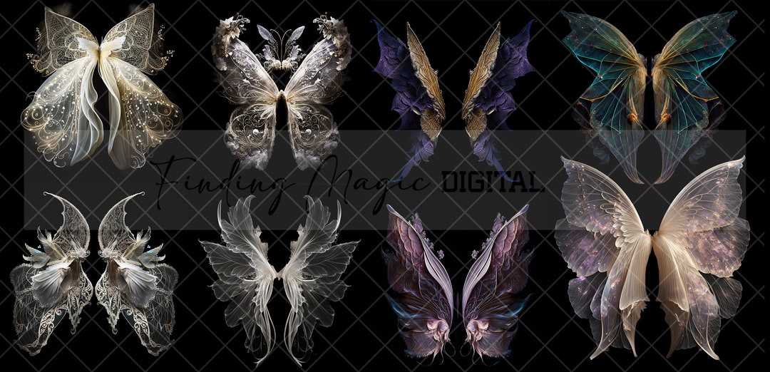 10 Pack Fairy Wing Overlays, Fine Art Digital Backdrop, Great for ...