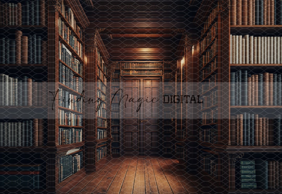 5 Pack Fine Art Digital Backdrop, Beautiful Library, Great for ...