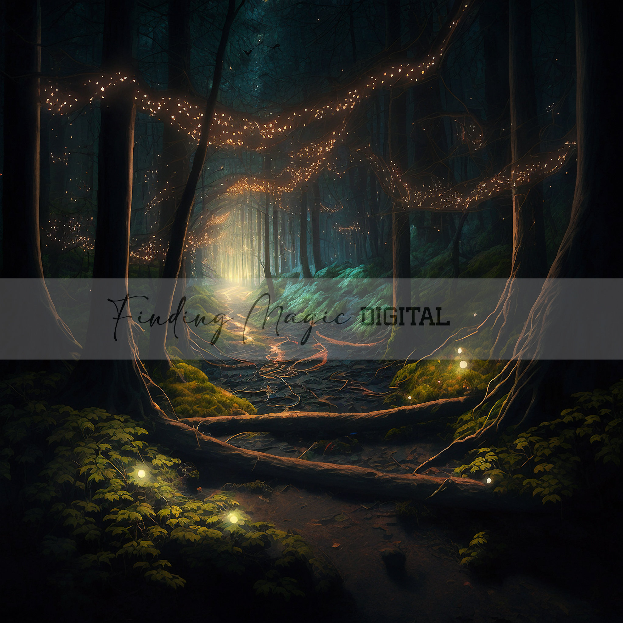 4 Pack Digital Art Backdrop Dark Magical Forest Great for - Etsy