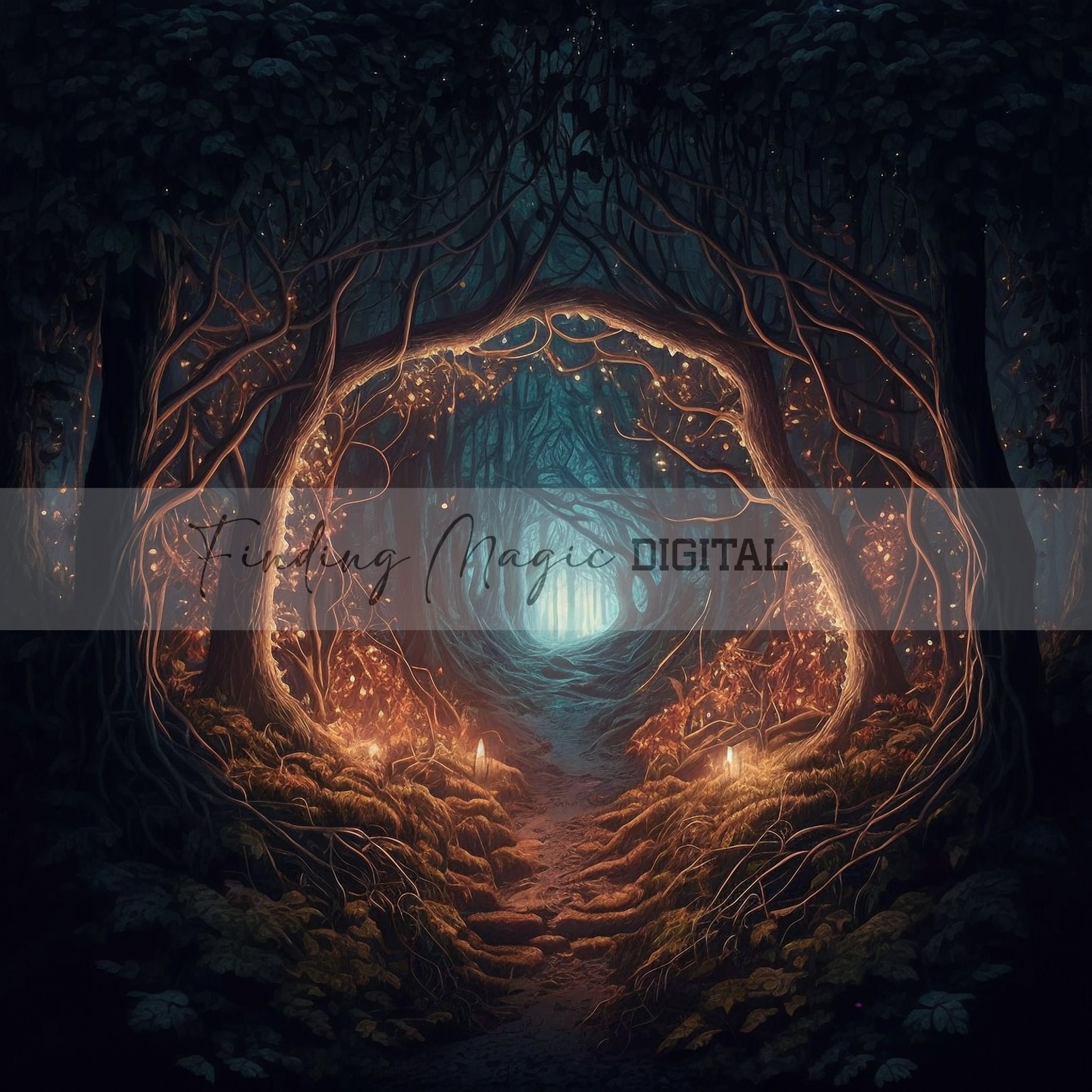 4 Pack Digital Art Backdrop Dark Magical Forest Great for - Etsy