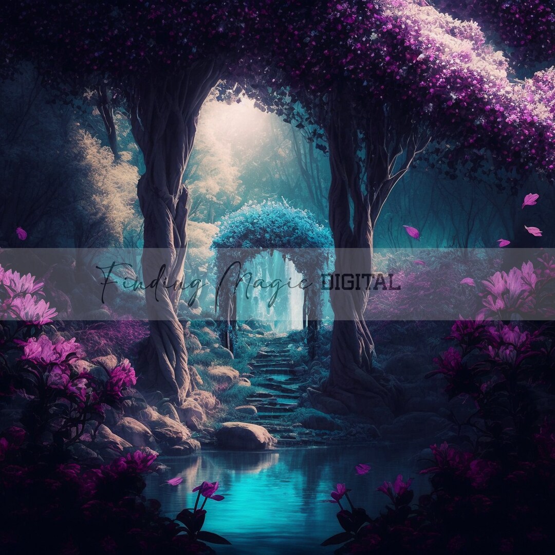 Fine Art Digital Backdrop, Forest, Steps to the Magic Digital File ...