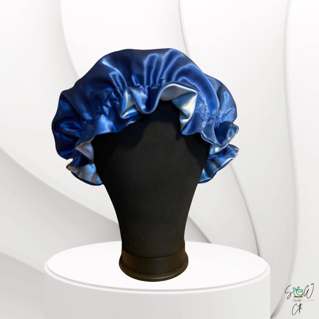 Blue Sky| Silky Satin Sleeping Bonnet| Hair Bonnet for Women| Adult ...
