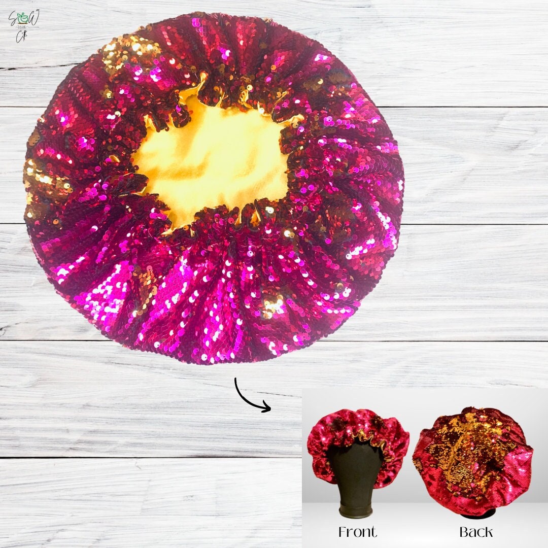Luxury Sequin Bonnets|silky Satin Sleeping Bonnet| Hair Bonnet for ...