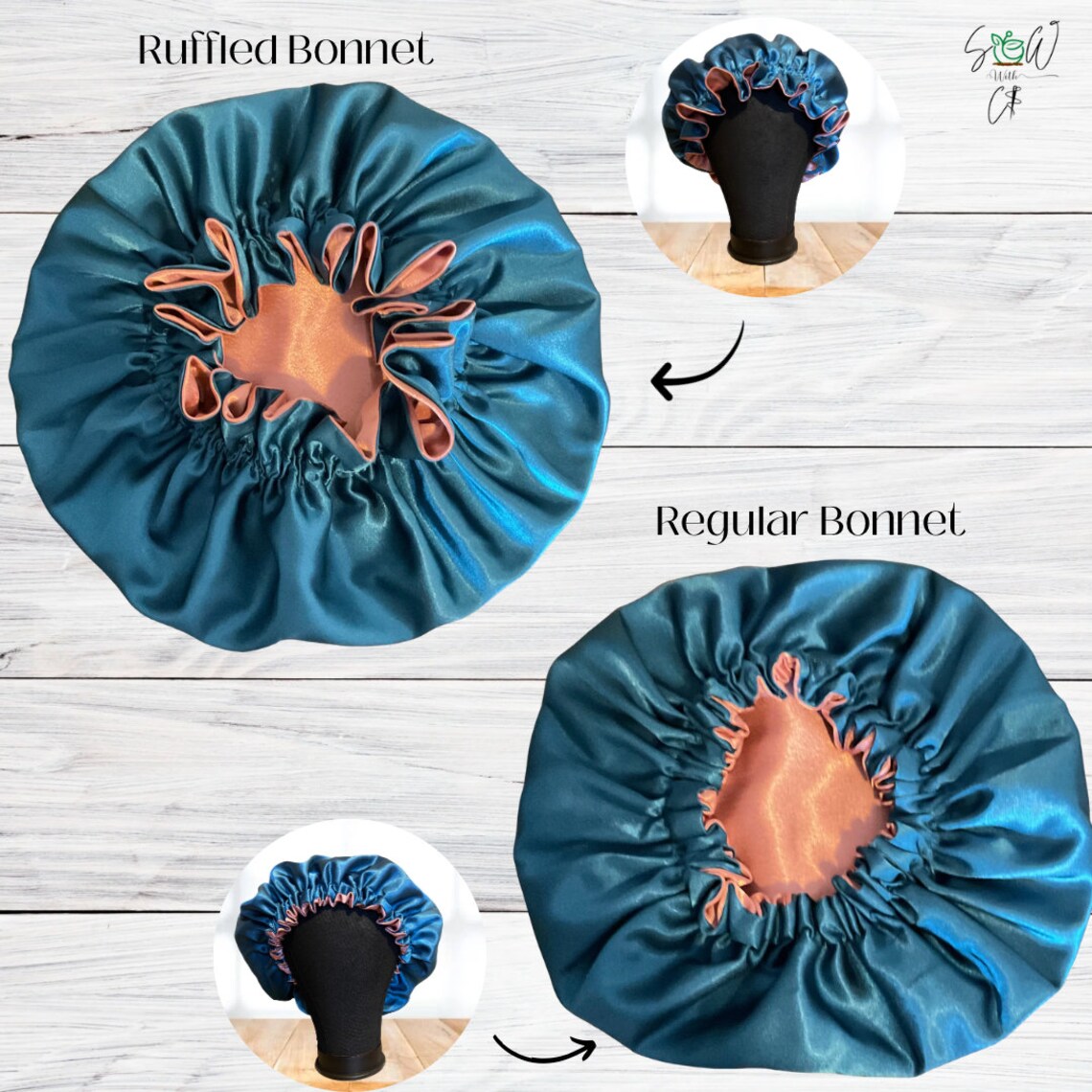 Blue Sky| Silky Satin Sleeping Bonnet| Hair Bonnet for Women| Adult ...