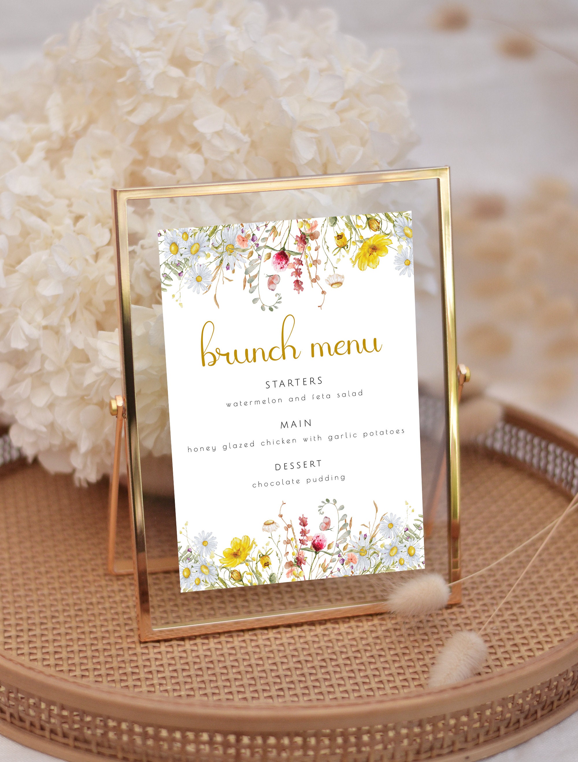 Wildflower Brunch Menu Sign, Bridal Shower Sign, Colorful Wedding Sign ...